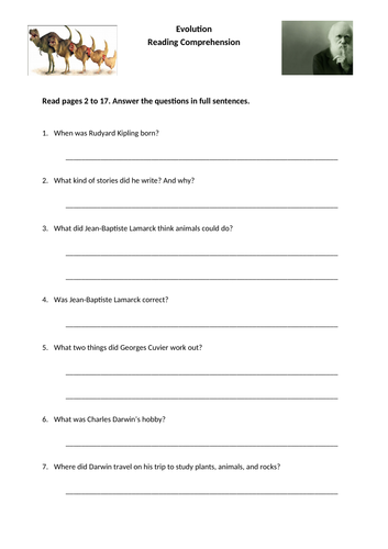 Evolution Workbook (Collins Big Cat Readers) | Teaching Resources