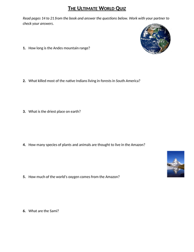 The Ultimate World Quiz Workbook (Collins Big Cat Readers) | Teaching ...