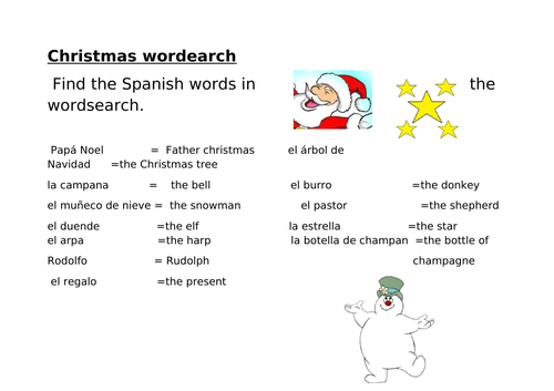 Christmas Wordsearch - Spanish | Teaching Resources