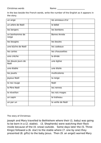 Christmas Vocabulary | Teaching Resources