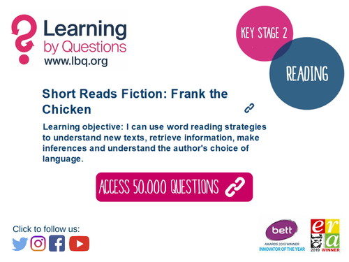 Y3/4 Reading Comprehension: Frank the Chicken | Teaching Resources