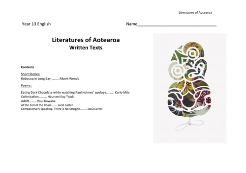 Post-Colonial Literatures of Aotearoa | Teaching Resources