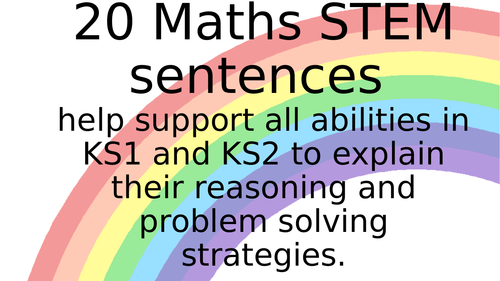 20 MASTERY STEM SENTENCE STARTERS | Teaching Resources