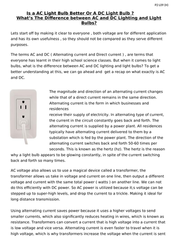 Electricity 08 09 - AC/DC alternating and direct current/mains ...