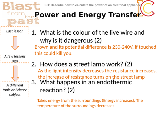 Electricity 11 and 12 - Power and Energy Transfer AQA New Physics 9-1 ...