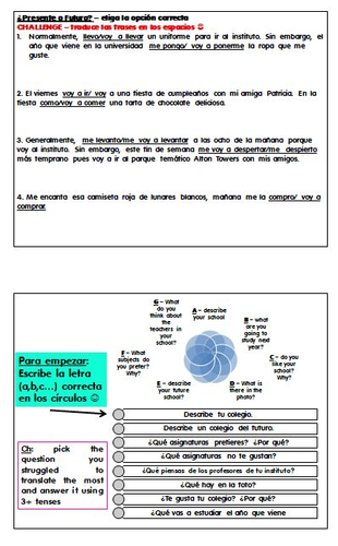 GCSE AQA Spanish Revision quickies - Theme 3 - Life at school/college ...