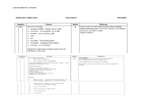 Unit 3 Health, Safety and Security LO1 | Teaching Resources