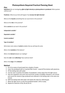 Photosynthesis Required Practical Lesson | Teaching Resources