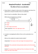 AQA Physics Acceleration Required Practical Worksheets | Teaching Resources