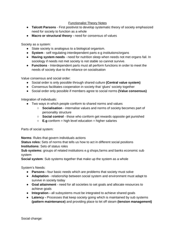 Theories Notes | Teaching Resources