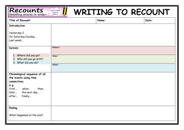 Writing to Recount - Writing Template | Teaching Resources