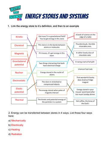 GCSE Physics 9-1 Energy Stores and Systems | Teaching Resources