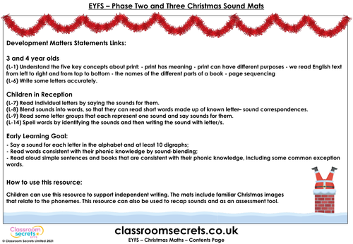 Christmas EYFS Phase Two and Three Christmas Sound Mats | Teaching ...