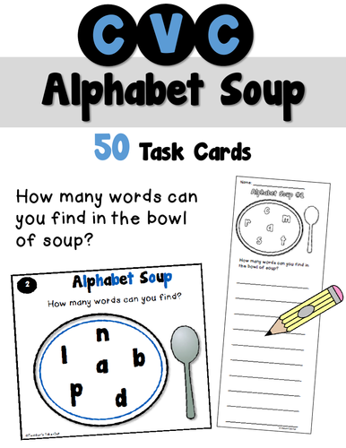 Alphabet Soup using CVC Words | Teaching Resources