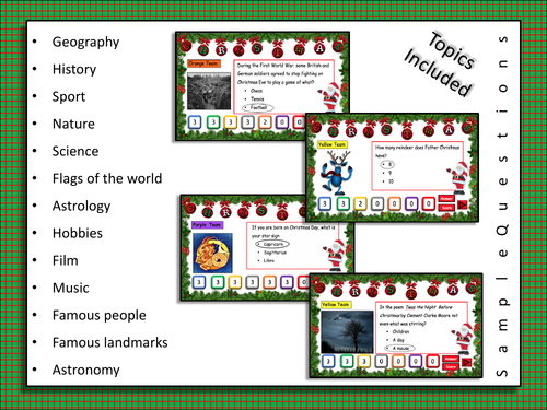 Christmas Team Building Quiz 1 Animated and Interactive for KS3 ...