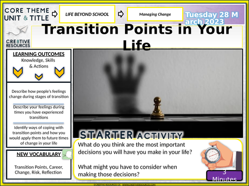 Transition Points in your Life | Teaching Resources