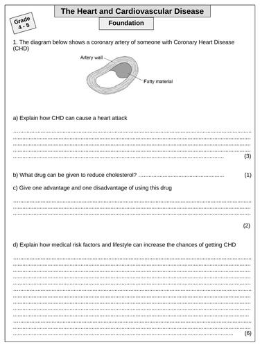 NEW AQA The Heart and Cardiovascular Diseases | Teaching Resources
