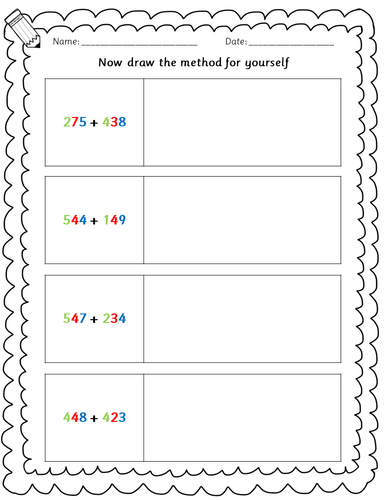 Year 3 / Year 4 Expanded column method - 2-digits and 3-digits with ...