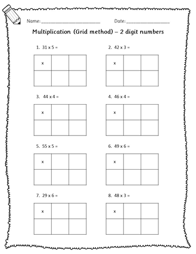 Year 3 / Year 4 Maths: Grid method multiplication - 2 digit and 3 digit ...