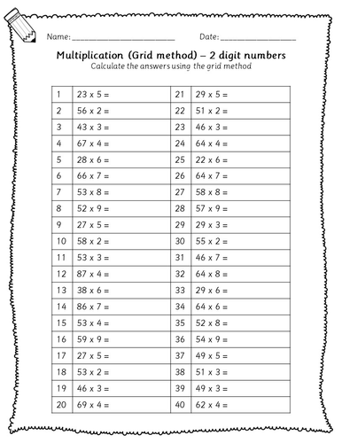 Year 3 / Year 4 Maths: Grid method multiplication - 2 digit and 3 digit ...