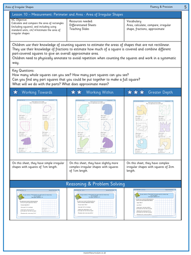 Year 5-Autumn- Block 5- Area and Perimeter Differentiated Worksheets ...