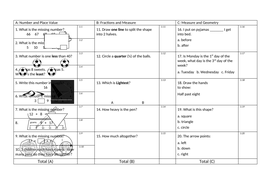 Maths quiz Year 1 | Teaching Resources