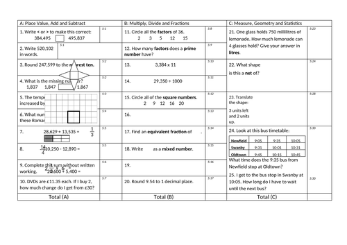 Math quiz Year 5 | Teaching Resources