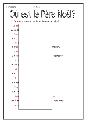 FRENCH - Noël - Où est Le Père Noël | Teaching Resources
