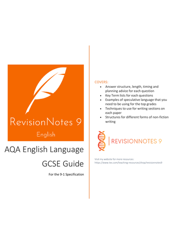 GCSE English Language Revision - AQA | Teaching Resources