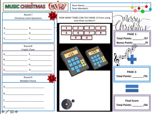 Christmas Music Quiz - Christmas Music | Teaching Resources