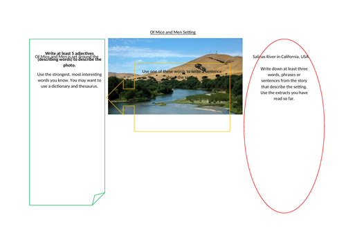 10 Of Mice and Men Chapter One Worksheets Activities Context KS3 ...