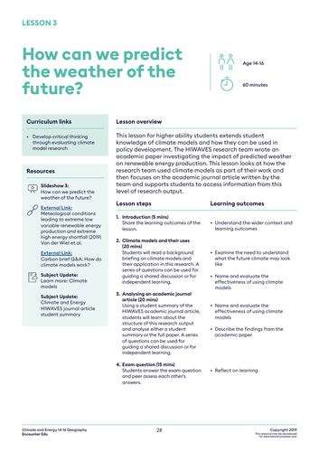 Climate and Energy KS4: How can we predict future weather? | Teaching ...