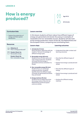 Climate and Energy KS4: How is energy produced? | Teaching Resources