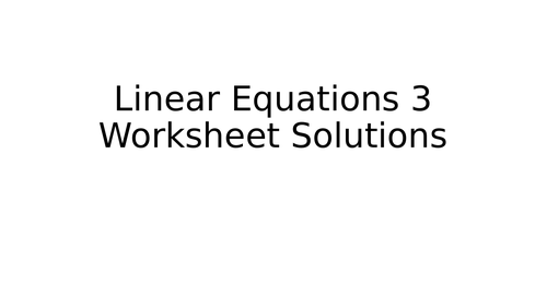 Solving Linear Equations 3 including Worksheet and Solutions | Teaching ...