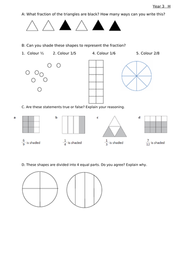 Fractions of shapes | Teaching Resources