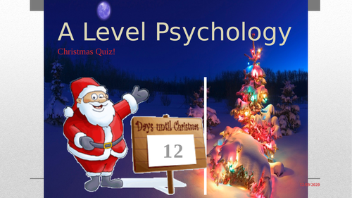 A Level Psychology Christmas Quiz | Teaching Resources
