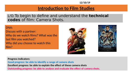Film Intro to technical codes and Film Form | Teaching Resources