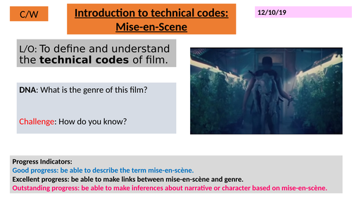 Film Intro to technical codes and Film Form | Teaching Resources