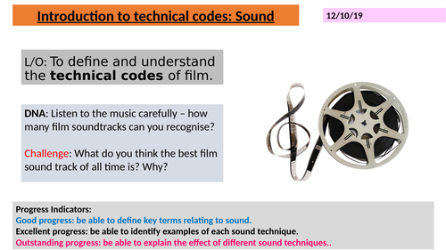 Film Intro to technical codes and Film Form | Teaching Resources