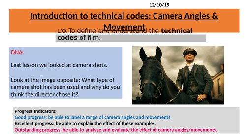 Film Intro to technical codes and Film Form | Teaching Resources
