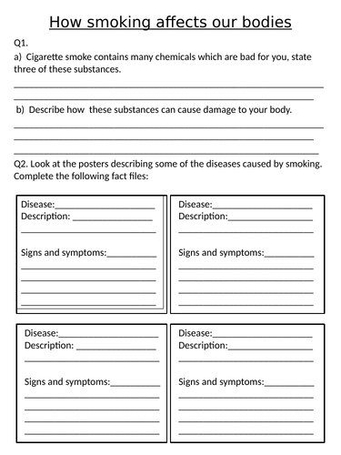 KS3 ~ Year 8 ~ Smoking | Teaching Resources