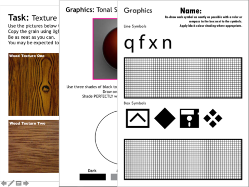 Graphic Tasks - 6 Specialist tasks (Shading, Texture, Font) | Teaching ...