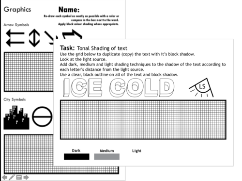 Graphic Tasks - 6 Specialist tasks (Shading, Texture, Font) | Teaching ...