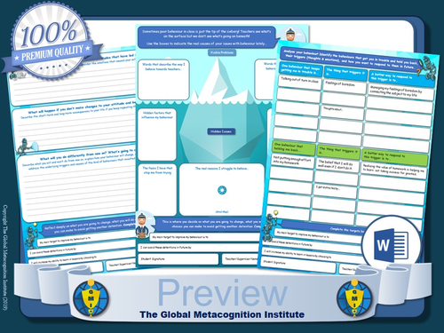 Detention Worksheets (x10) [Behaviour & Discipline Reflections ...