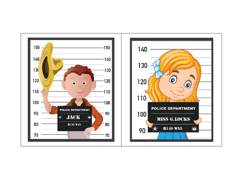 Fairy Tale Character Mug Shots | Teaching Resources