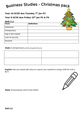 GCSE Edexcel Business homework | Teaching Resources