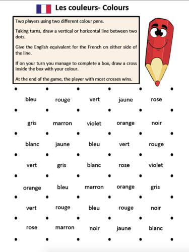 Dots and Boxes- Colours/ Les couleurs- French KS2-KS3 | Teaching Resources