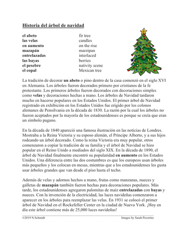 Historia del árbol de navidad: Spanish Reading on History of the ...