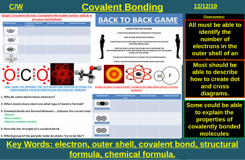 Covalent Bonding | AQA C1 4.2 | New Spec 9-1 (2018) | Teaching Resources