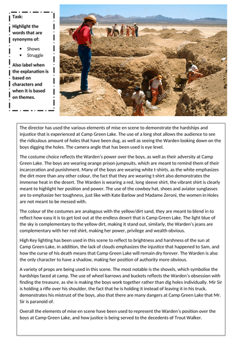 'Holes' Film Studies Unit of Work | Teaching Resources